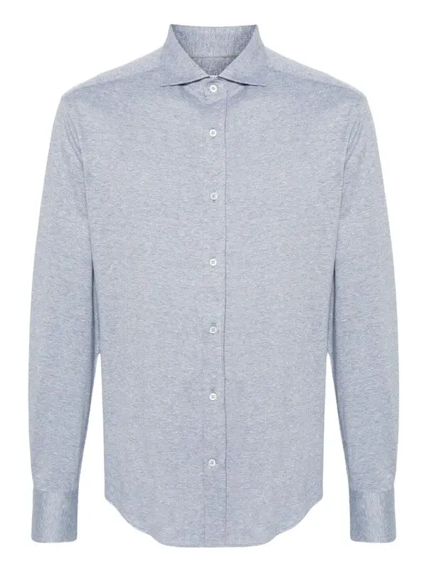 Brunello Cucinelli Mélange Ribbed Shirt - Gray