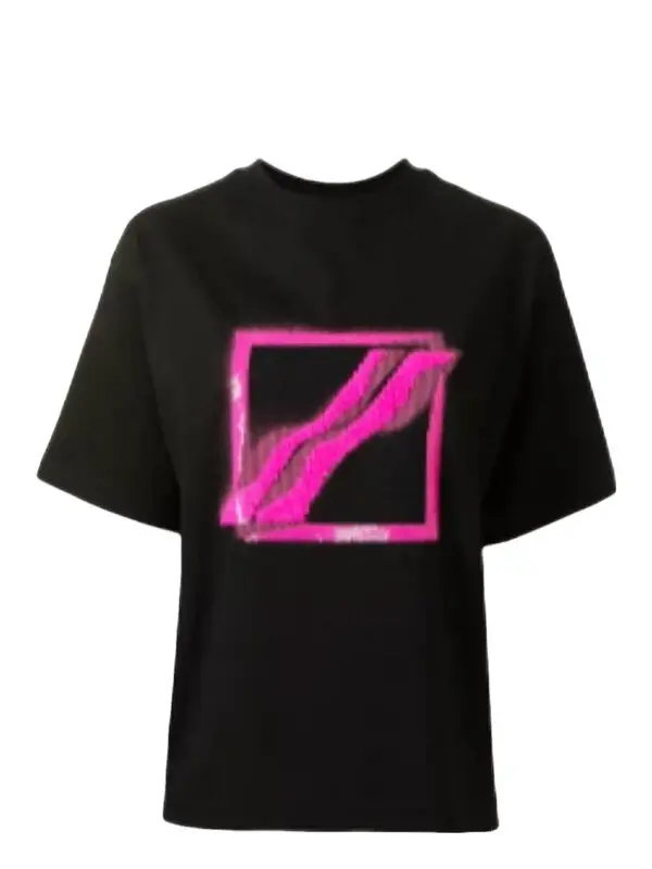 We11Done Sequin Logo Cotton T-shirt - Black