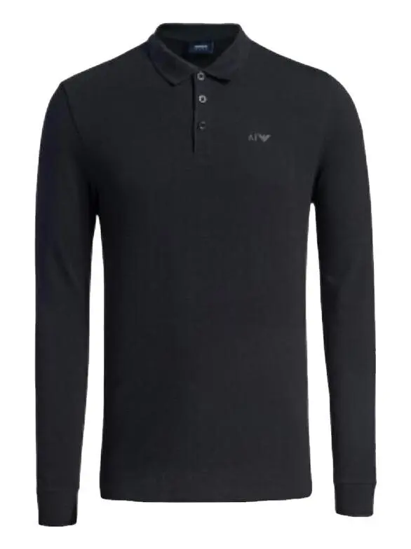 Emporio Armani Logo Polo Shirt - Black