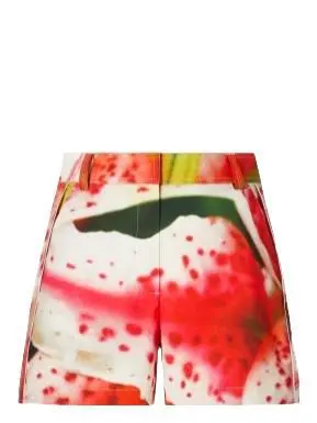 Tory Burch Camp Floral-print Shorts - Lily Powder