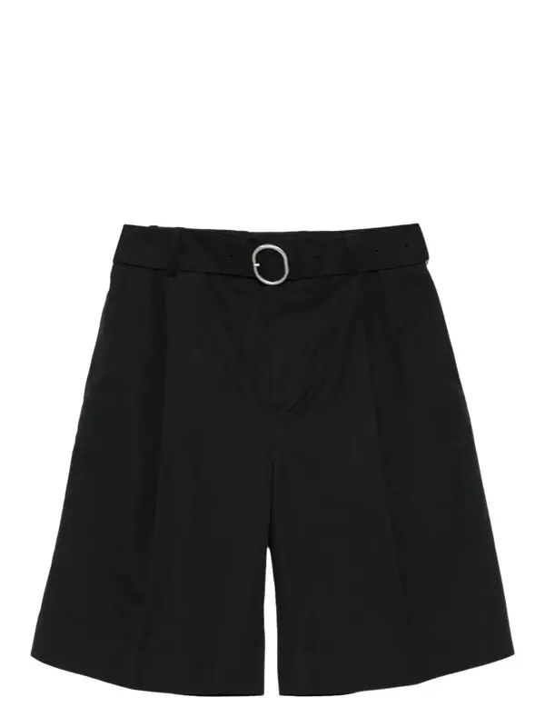 JIL SANDER Concealed Button Poplin Shorts - Black