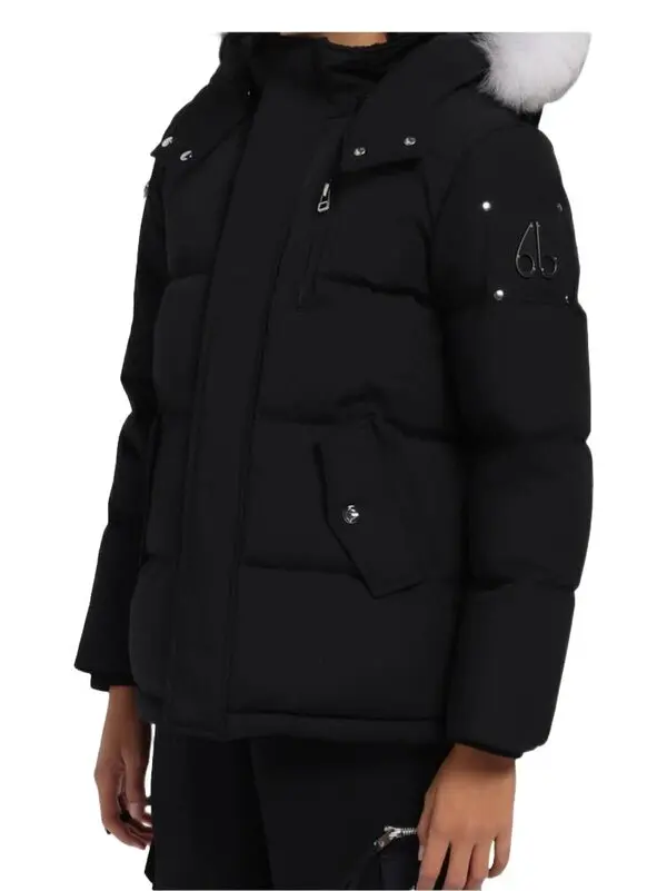 Moose Knuckles Padded Jacket With Logo Detail - Black