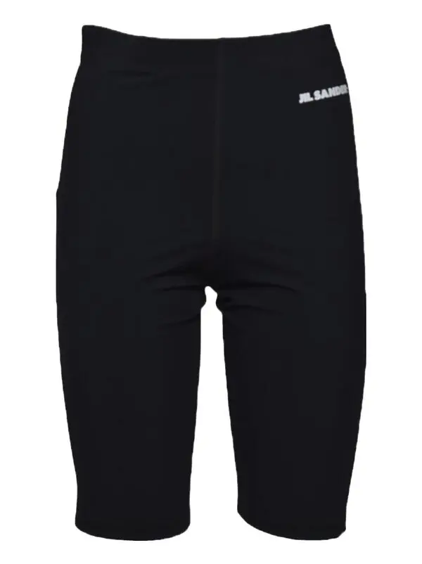 JIL SANDER Logo Printed Biker Shorts - Black