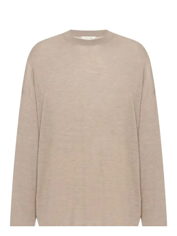 THE ROW Akito Cashmere Sweater - Rice Grey
