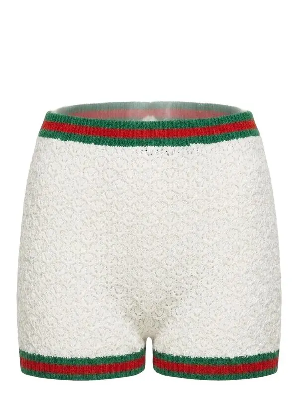 Gucci Ribbed Trimmed Knit Shorts - Green