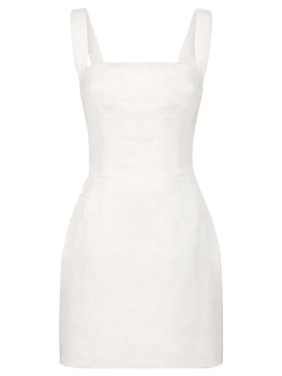 Dolce & Gabbana Square-neck Mini Dress - White
