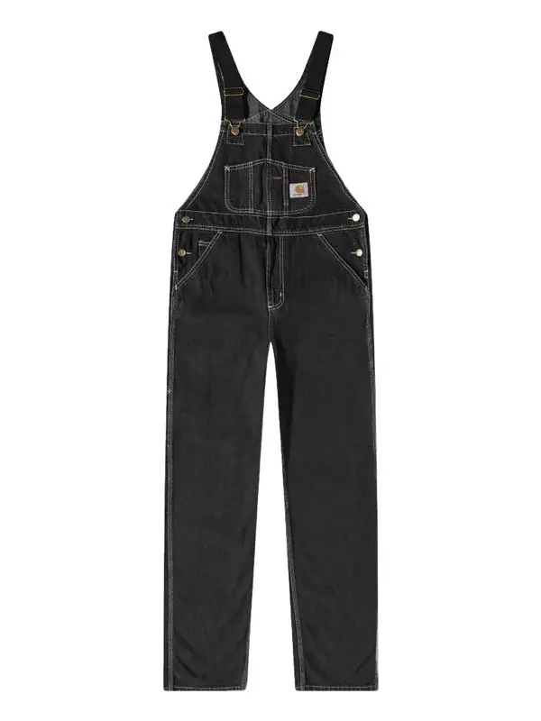 Carhartt Work In Progress Logo-patch Straight-leg Dungarees - Black