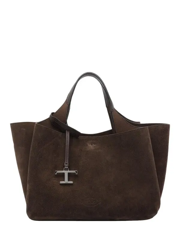 TOD'S Logo Charm Tote Bag - Brown