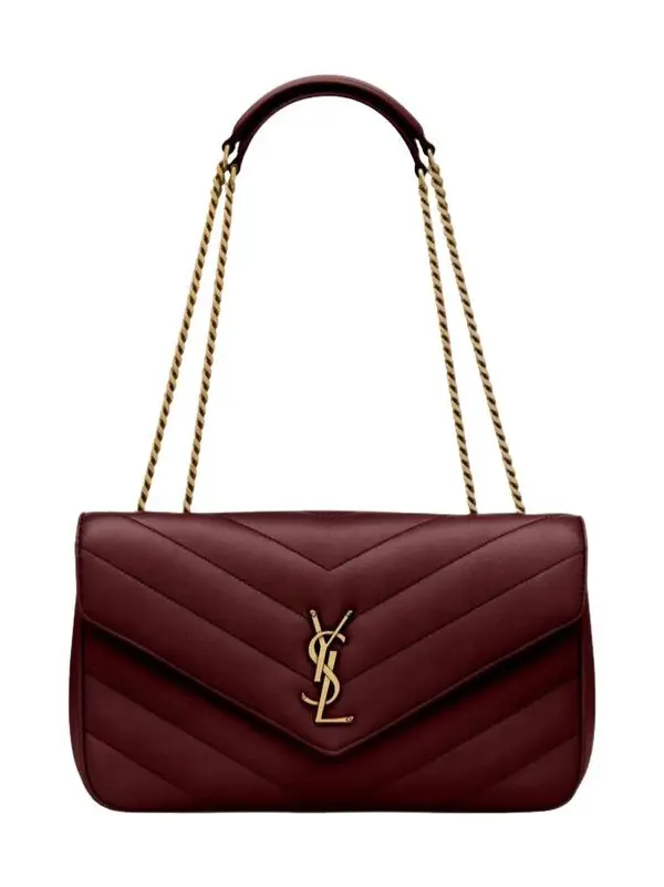 Saint Laurent Loulou Medium Shoulder Bag - Red Cabernet Sauvignon