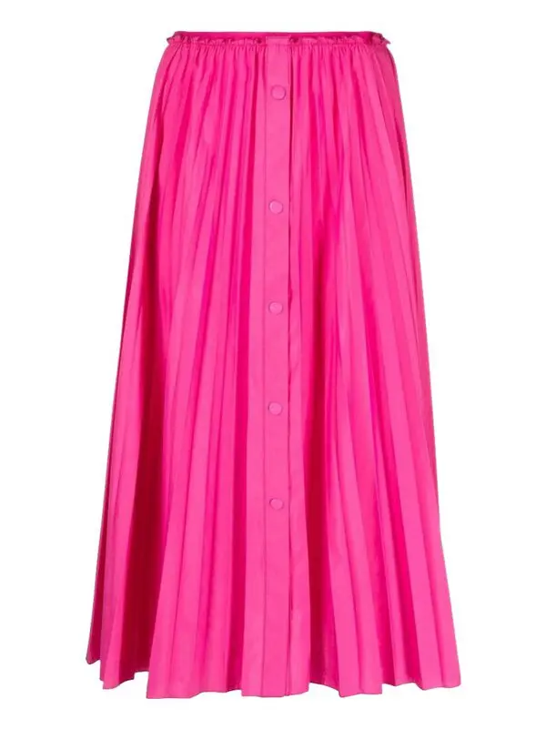 Red Valentino Pleated Midi Skirt With High Waist - Pink