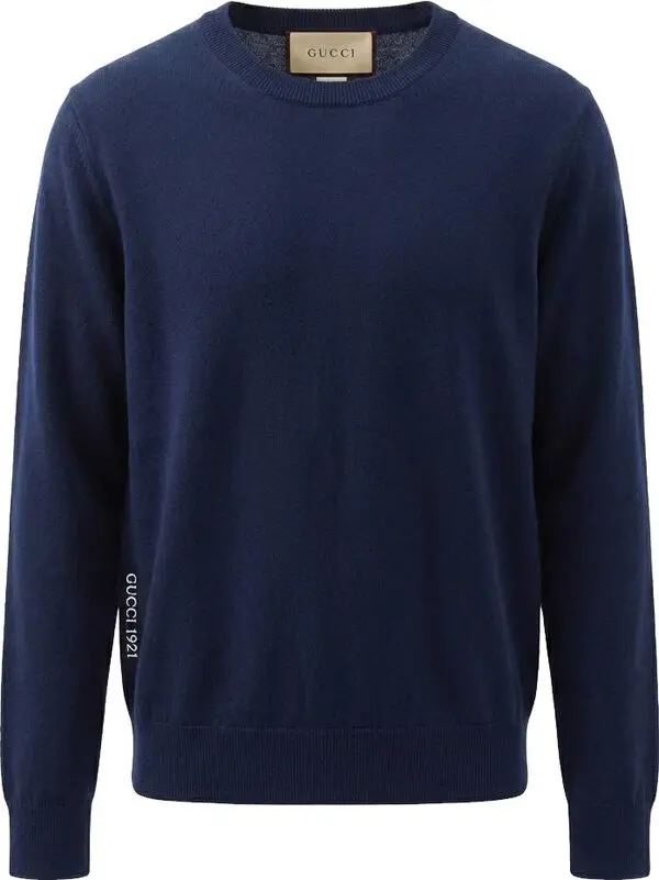 Gucci Embroidered Knit Sweater - Blue