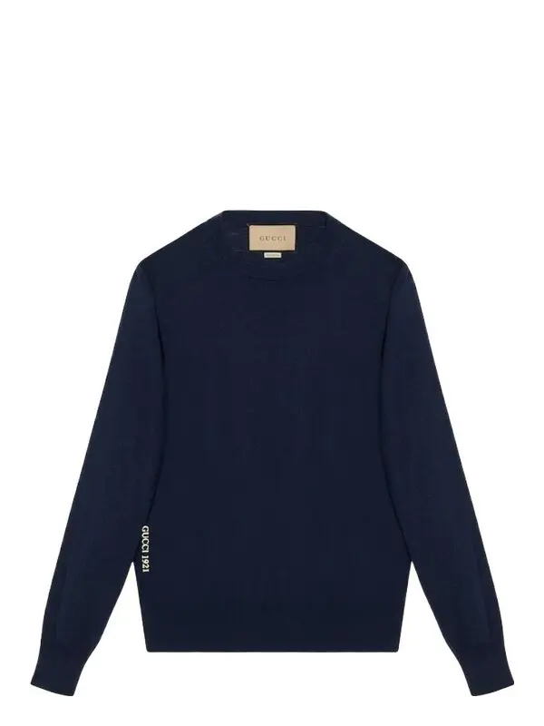Gucci Embroidered Knit Sweater - Blue