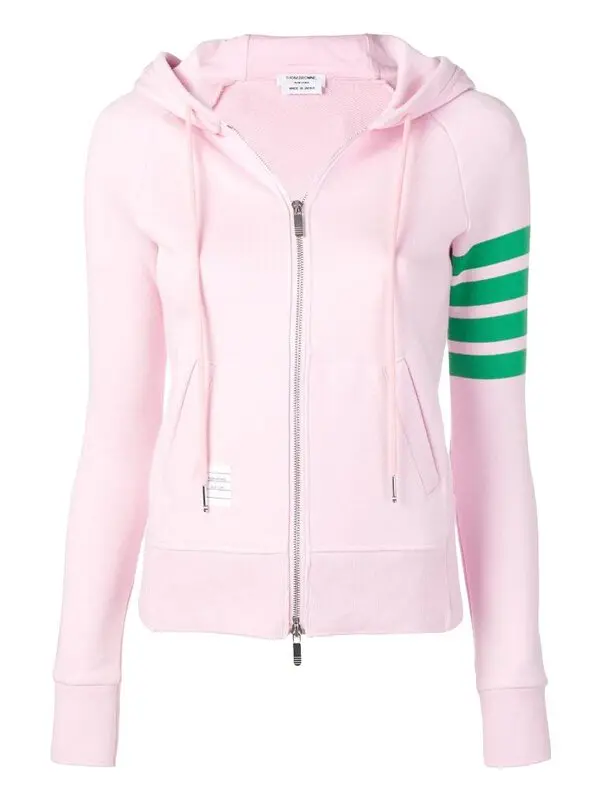 Thom Browne 4-striped Hooded Zip-up Jacket - Pink