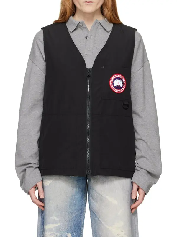 Canada Goose Logo Patch Zip Vest - Black