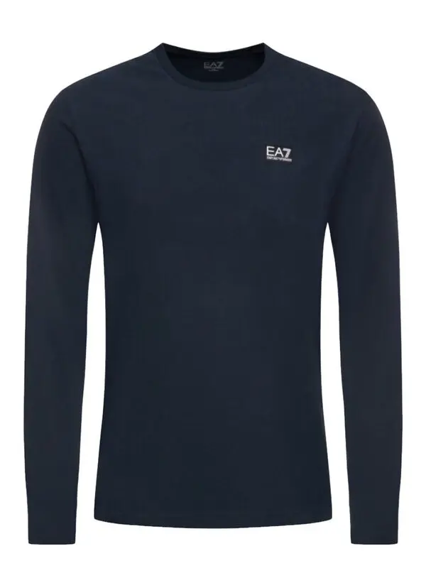 EA7 Logo Details Long-sleeved T-shirt - Black