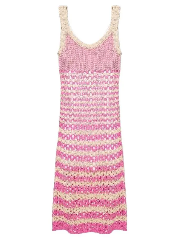 Red Valentino Halterneck Crochet Dress - Pink