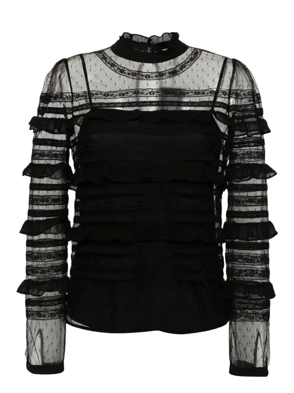TWINSET Ruffle-detail Blouse - Black