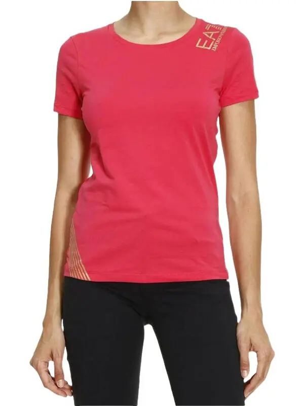Emporio Armani Round Neck T-shirt With Logo Detail - Red