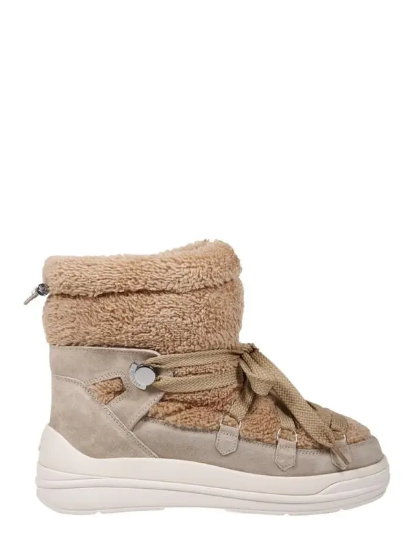 Moncler Lace-up Snow Boots - Nude