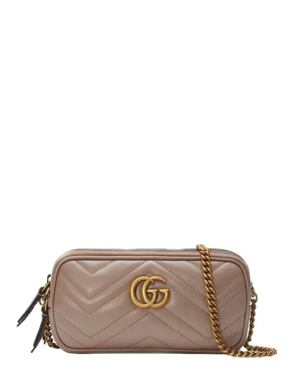 Gucci Gg Marmont Mini Chain Bag - Brown
