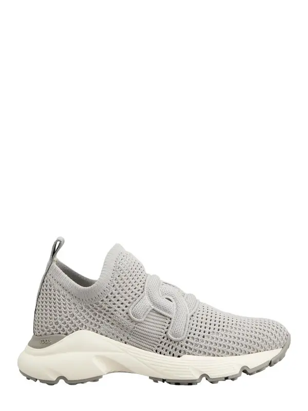 TOD'S Round Toe Sneakers With Chain Link Detailing - Grey