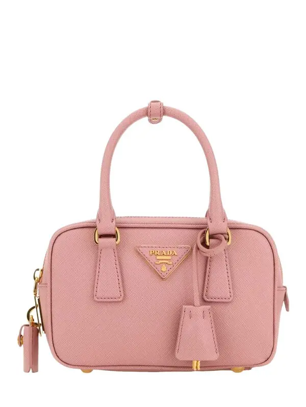Prada Triangle-logo Zipped Tote Bag - Peach