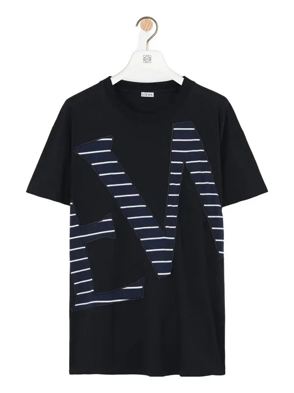 Loewe Striped-logo T-shirt - Black