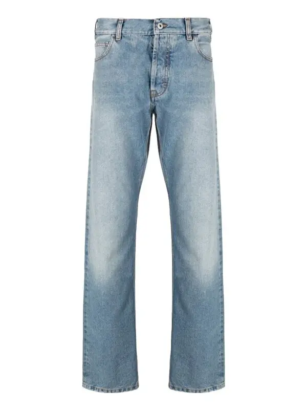 MARCELO BURLON COUNTY OF MILAN Logo Embroidered Straight Leg Jeans - Blue