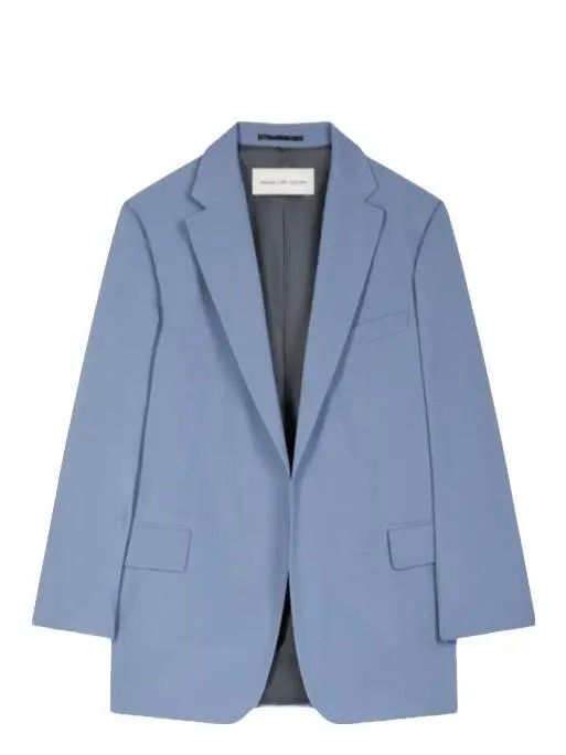 Dries Van Noten Straight Hem Lapel Jacket - Blue