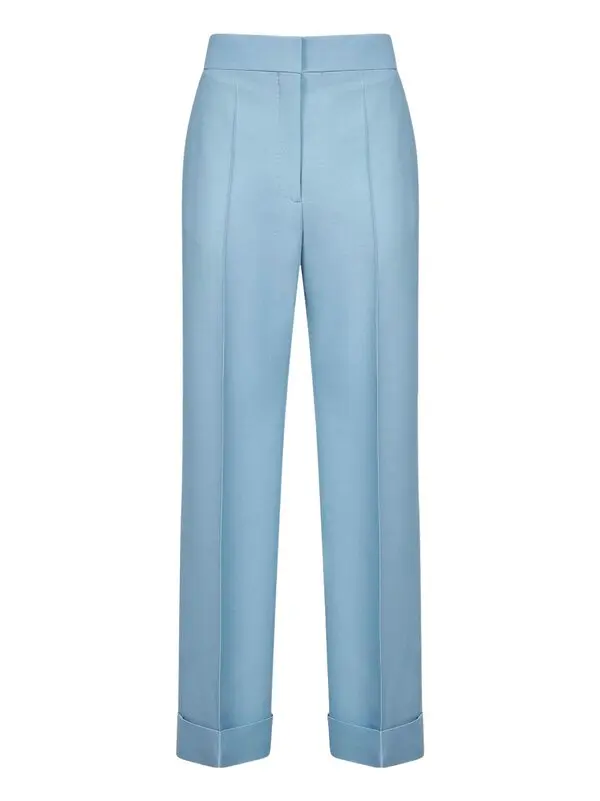 Valentino Garavani Tailored Trousers With Cuffed Hem - Blue