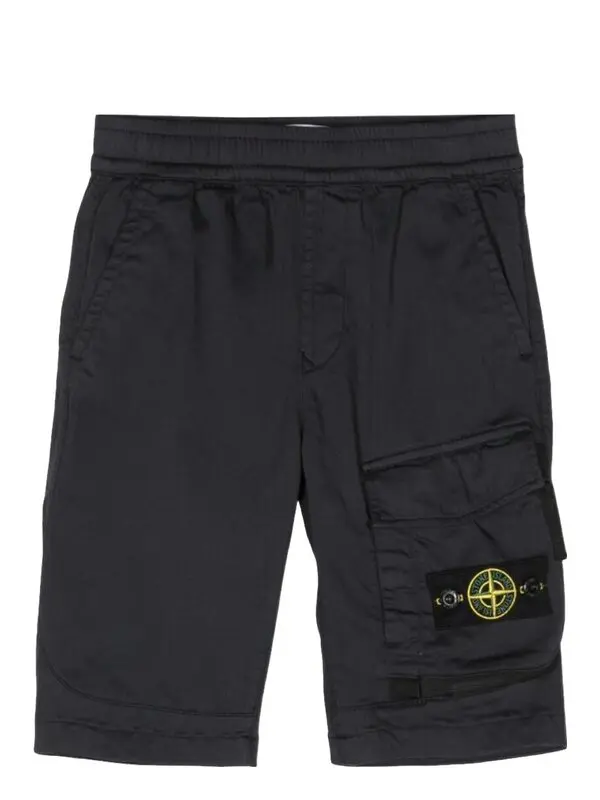 Stone Island Logo Patch Straight-leg Trousers - Blue
