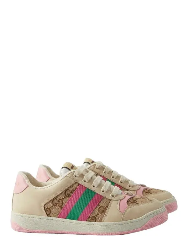 Gucci Embellished Low-top Sneakers - Nude