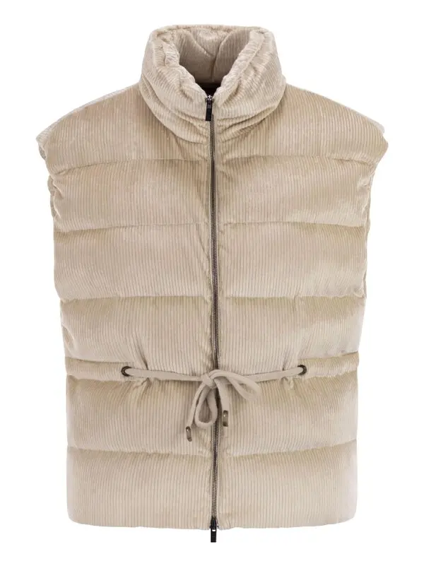 Peserico Velvet Down Gilet - Nude