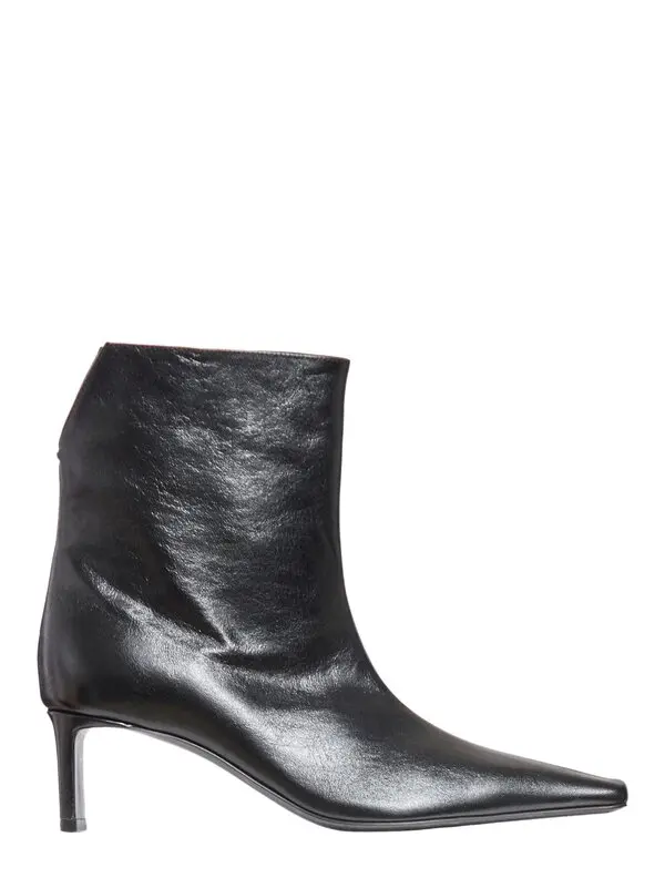 Khaite Square Toe Ankle Boots - Black