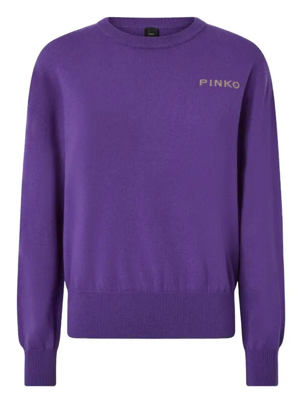 Pinko Pullover With Logo Print - Blue
