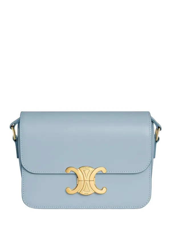 Celine Teen Triomphe Bag In Shiny Calfskin - Gray