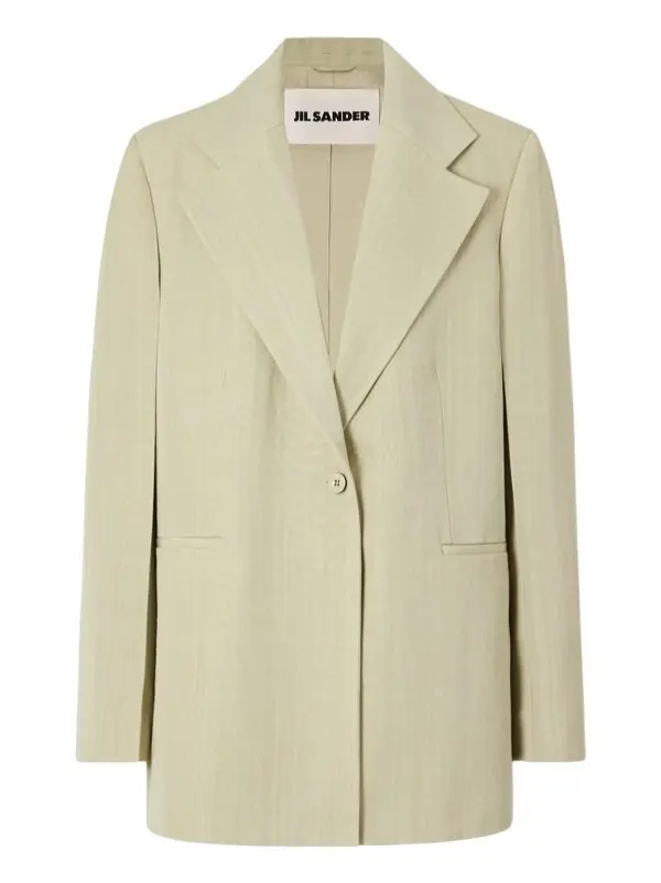 JIL SANDER Single-breasted Woven Blazer - Light Green