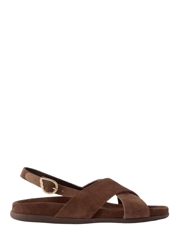ANCIENT GREEK SANDALS Suede Flat Sandals - Brown