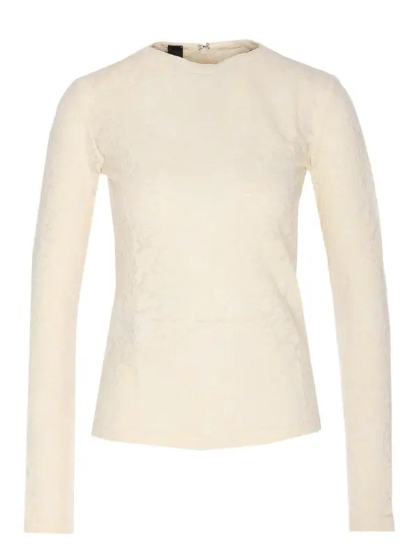 Pinko Long-sleeved Crewneck Top - Nude