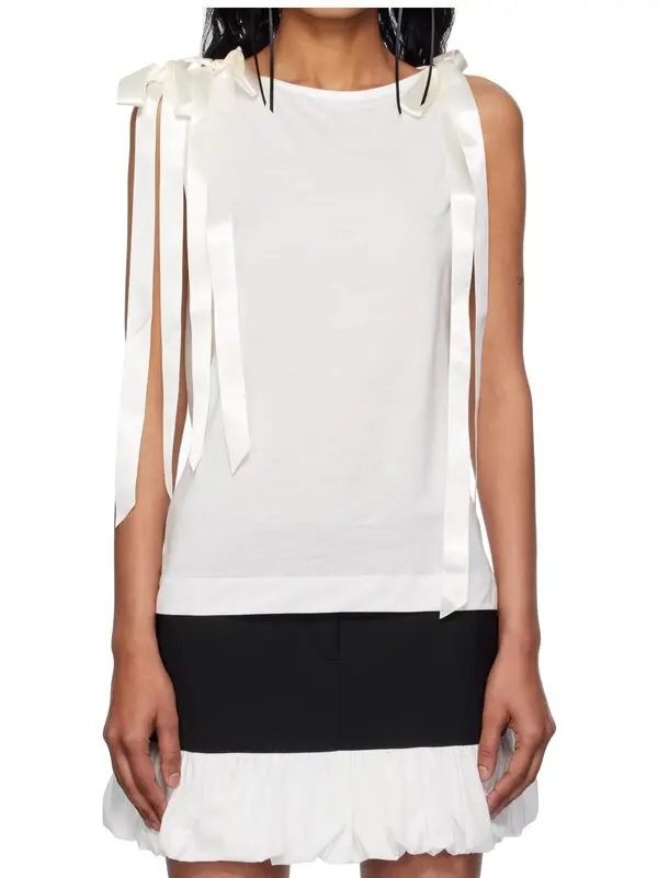 Simone Rocha Bow Ribbon Tail Vest - Ivory