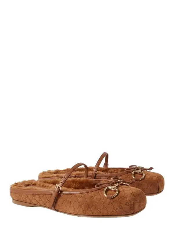 Gucci Horsebit Mules With Bow Detail - Brown