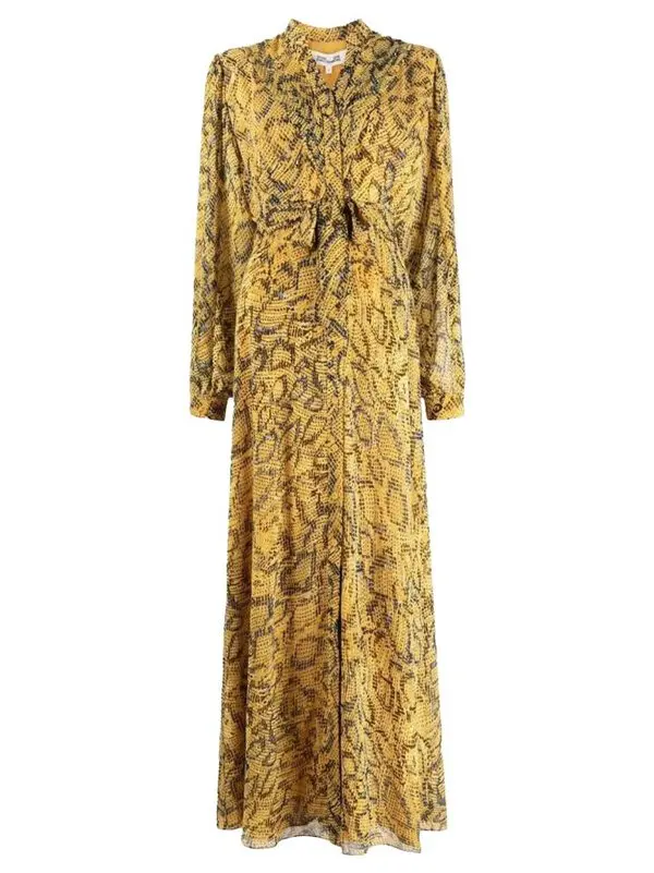 Diane Von Furstenberg Belted Snake-print Maxi Dress - Brown