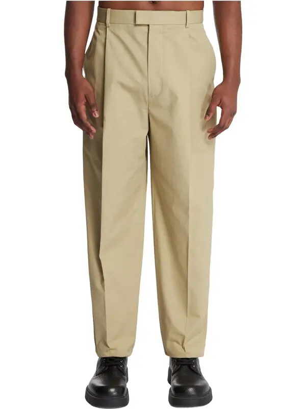 Bottega Veneta Straight Leg Twill Trousers - Beige