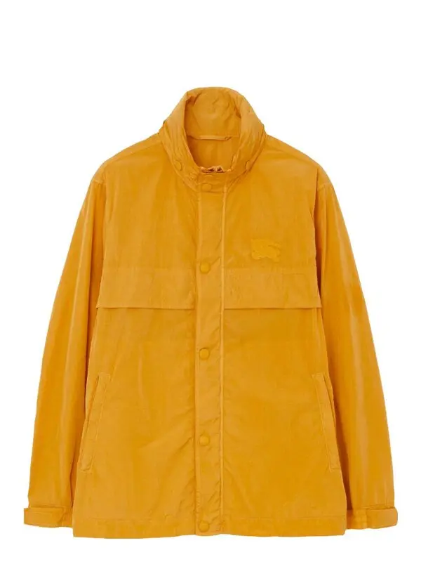 Burberry Lightweight Nylon Hooded Jacket With Equestrian Knight Appliqu - Orange
