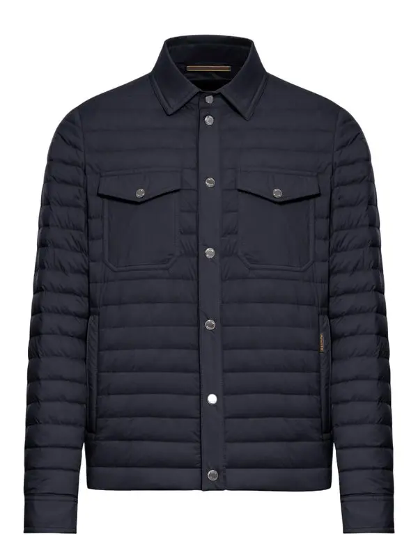 MOORER Quilted Down Jacket - Dark Blue