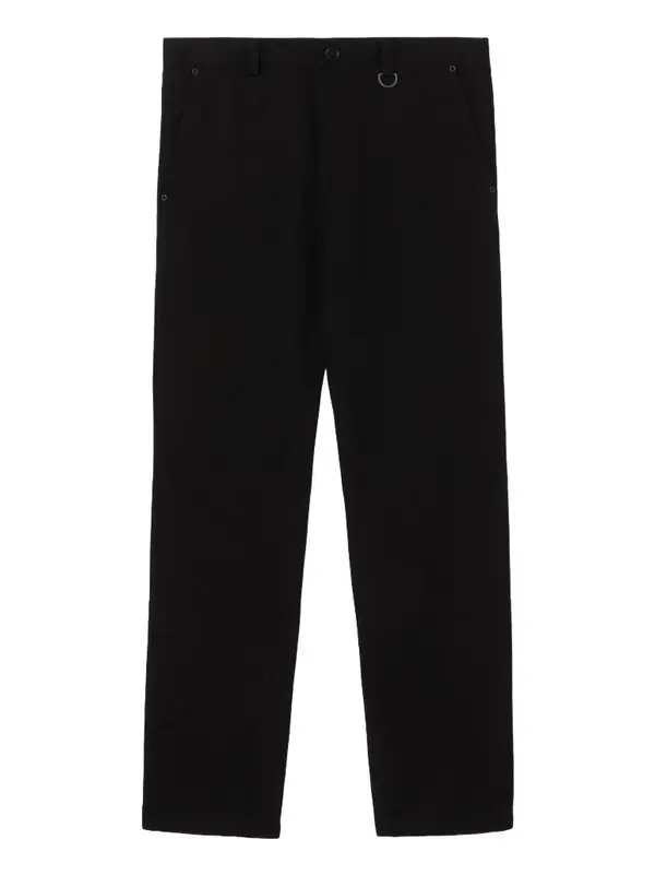 Burberry Button Detailed Straight Leg Trousers - Black