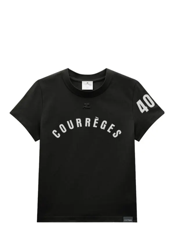 COURREGES Ac Straight Printed T-shirt - Black