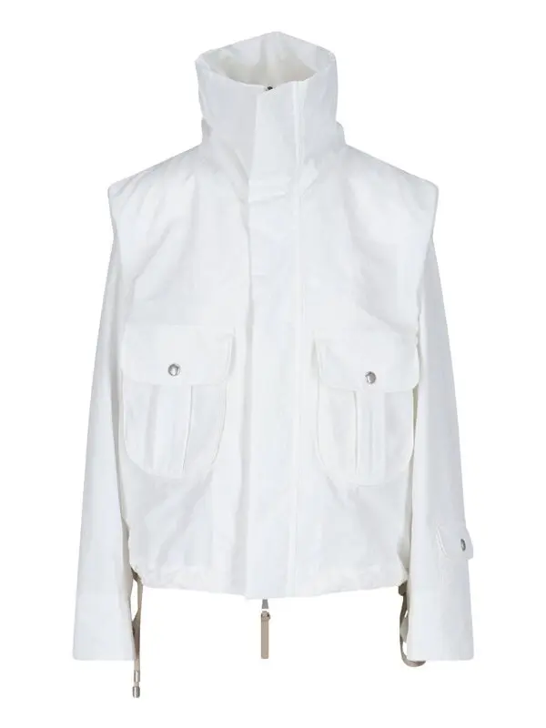 Moncler High-neck Zip-up Jacket - White