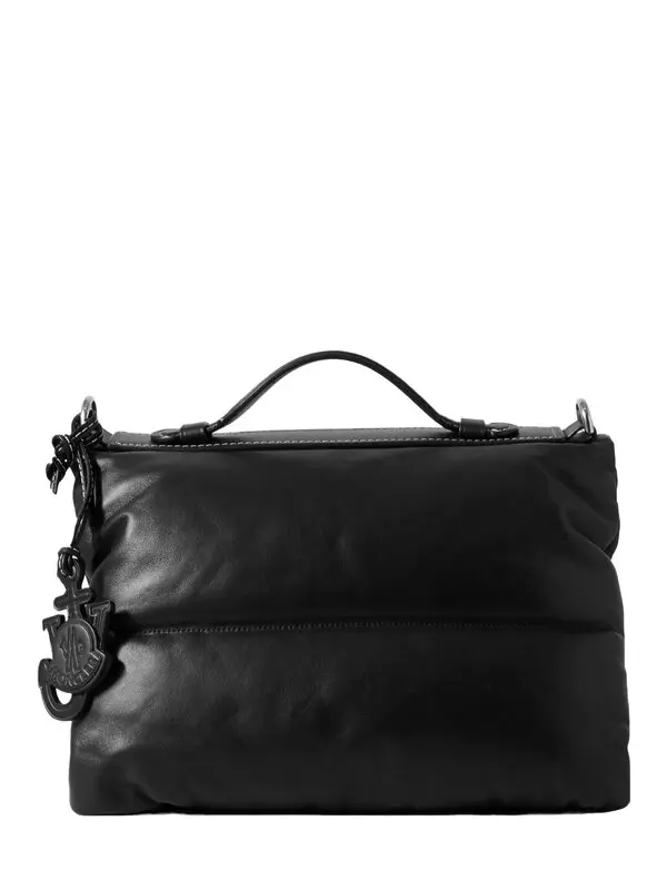 Moncler Logo Handbag With Top Handle - Black