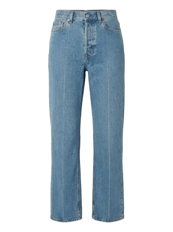 Gucci Low-rise Jeans With Logo Patch - Blue
